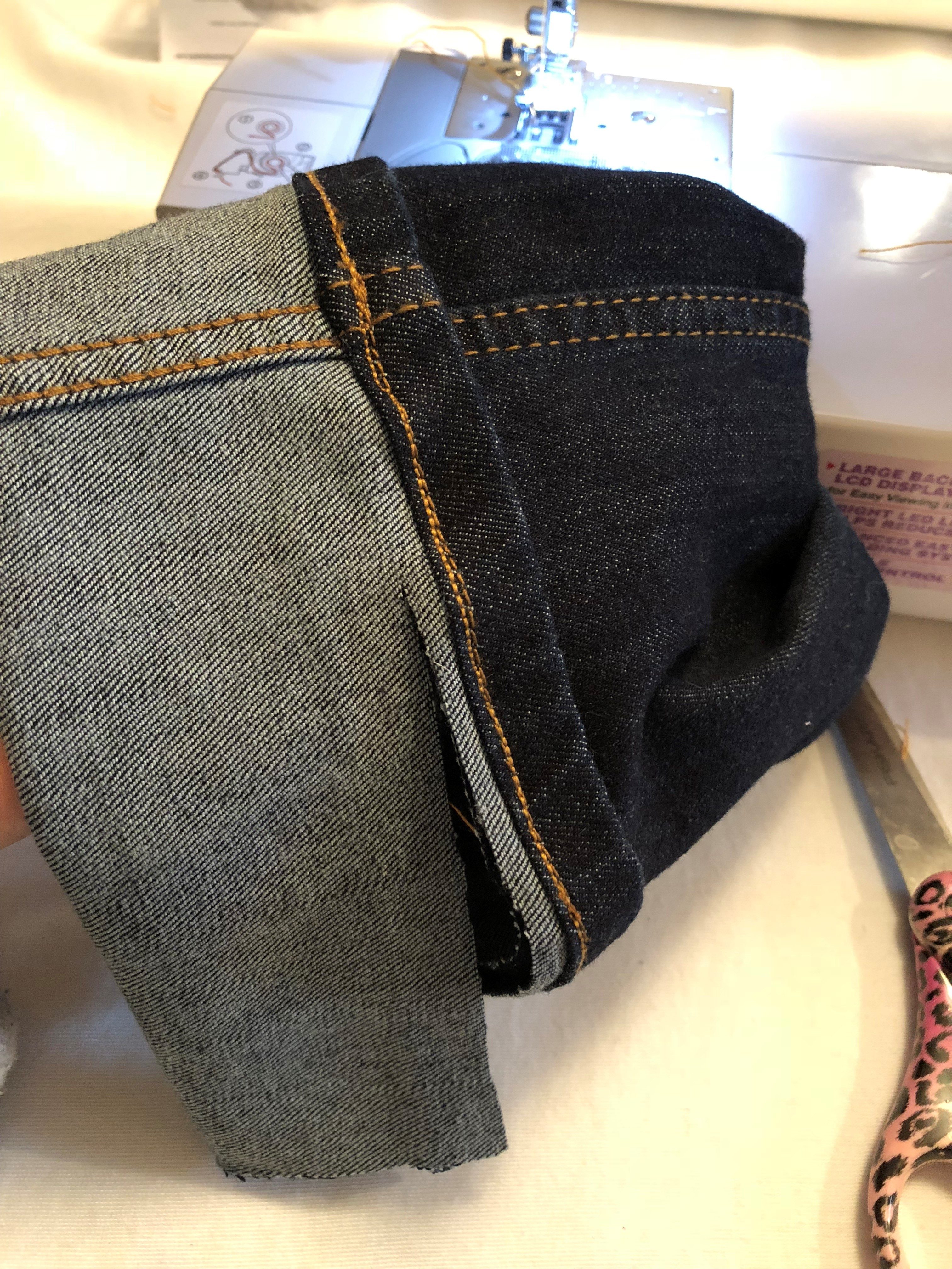 How to Hem Jeans with the Original Hem - A Mama Blessed